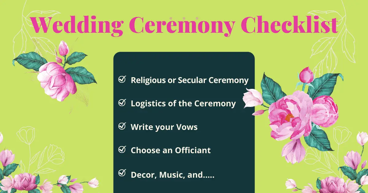 Wedding Ceremony Checklist: A Comprehensive Guide - Wedding CheckPoint